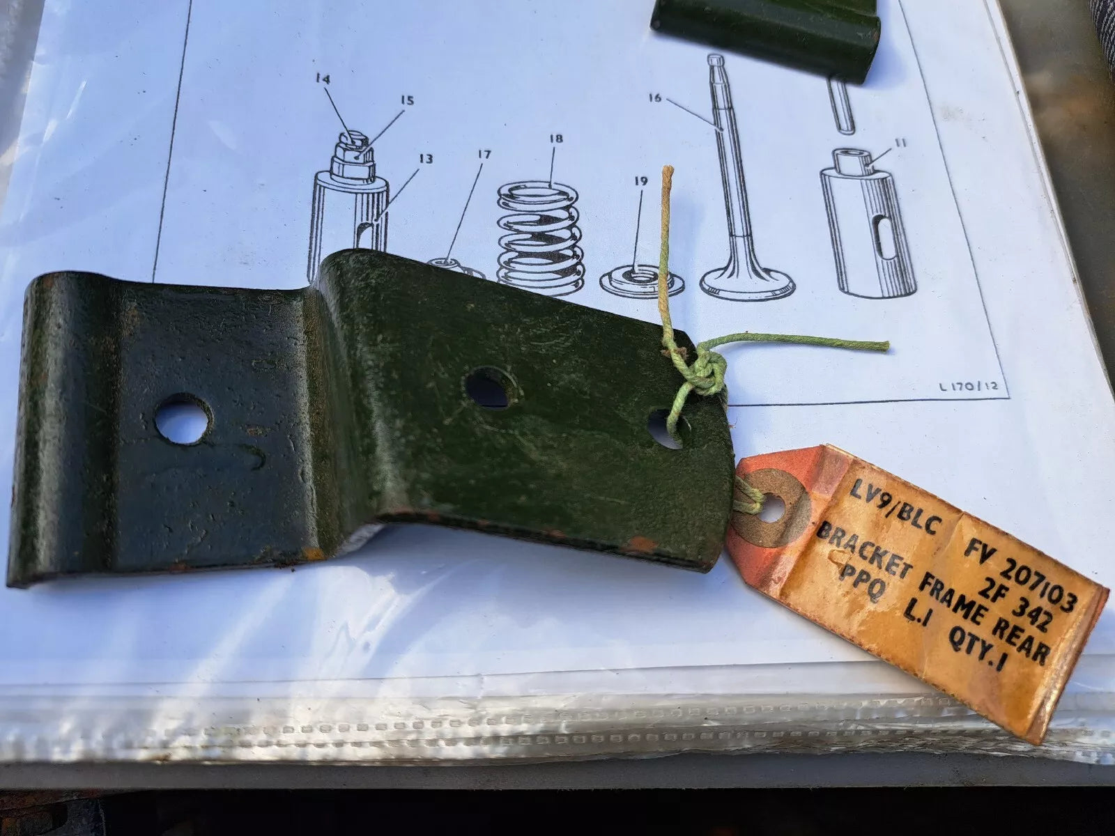 Austin Champ Rear Exhaust Chassis Bracket FV207103 – Champ Spares